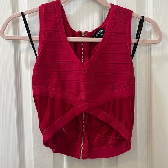 bebe | Tops | Red Bebe Crop Top | Poshmark